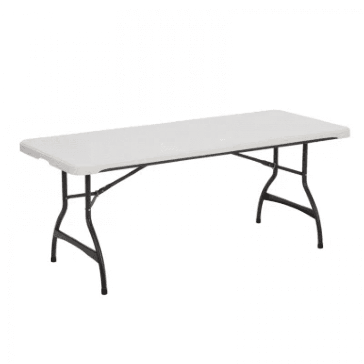 6-Ft White Plastic Table - Party Pawpers Rentals